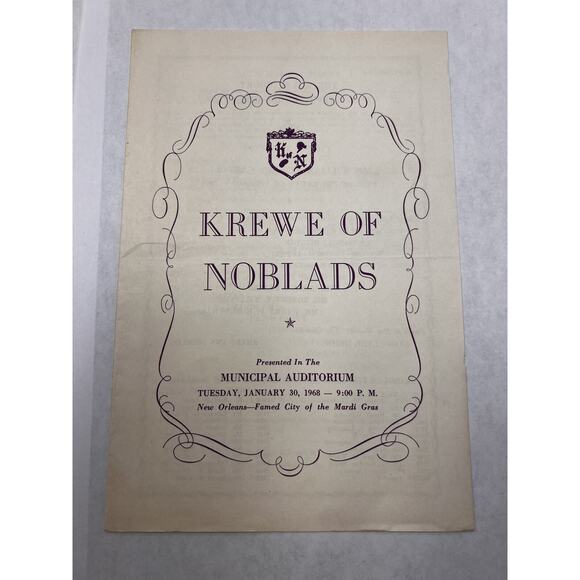 Source Unknown | Other | Noblads 968 Ball Program New Orleans Mardi ...